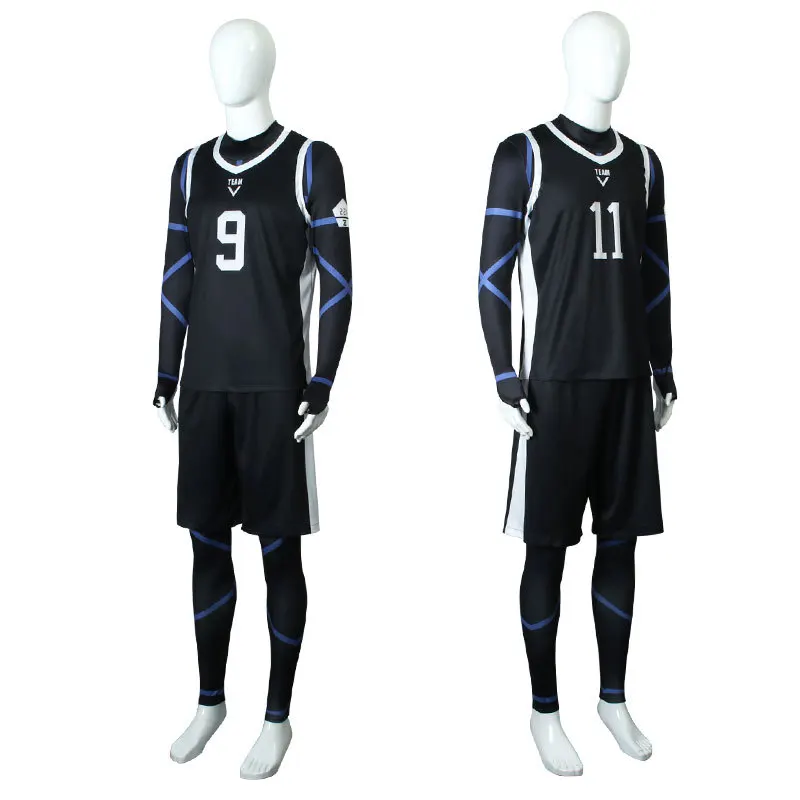 Anime Blue Lock Nagi Seishiro Cosplay Costume Black Jersey Jumpsuit ...