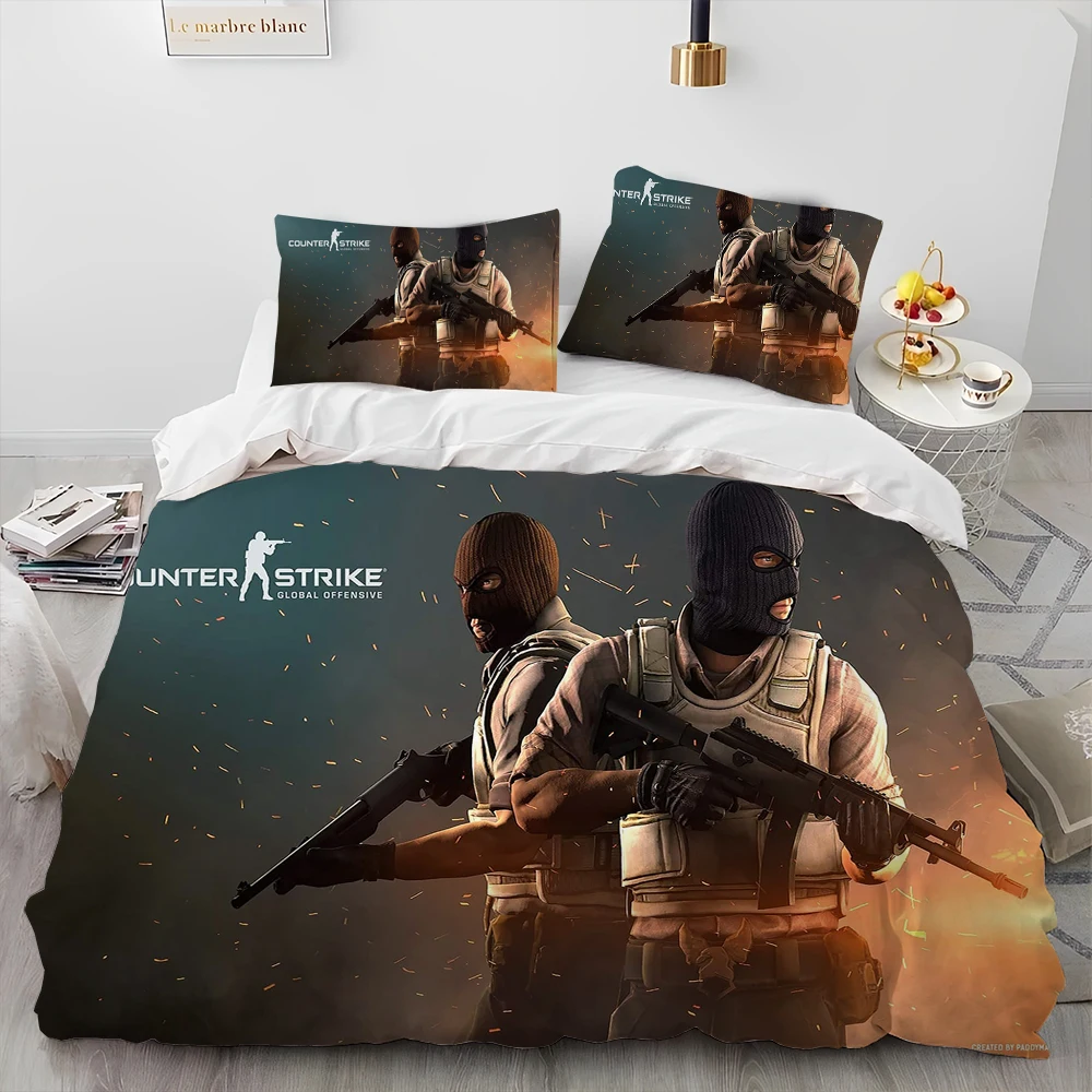 CS-GO-Game-Gamer-Counter-Strike-Comforter-Bedding-Set-Duvet-Cover-Bed ...