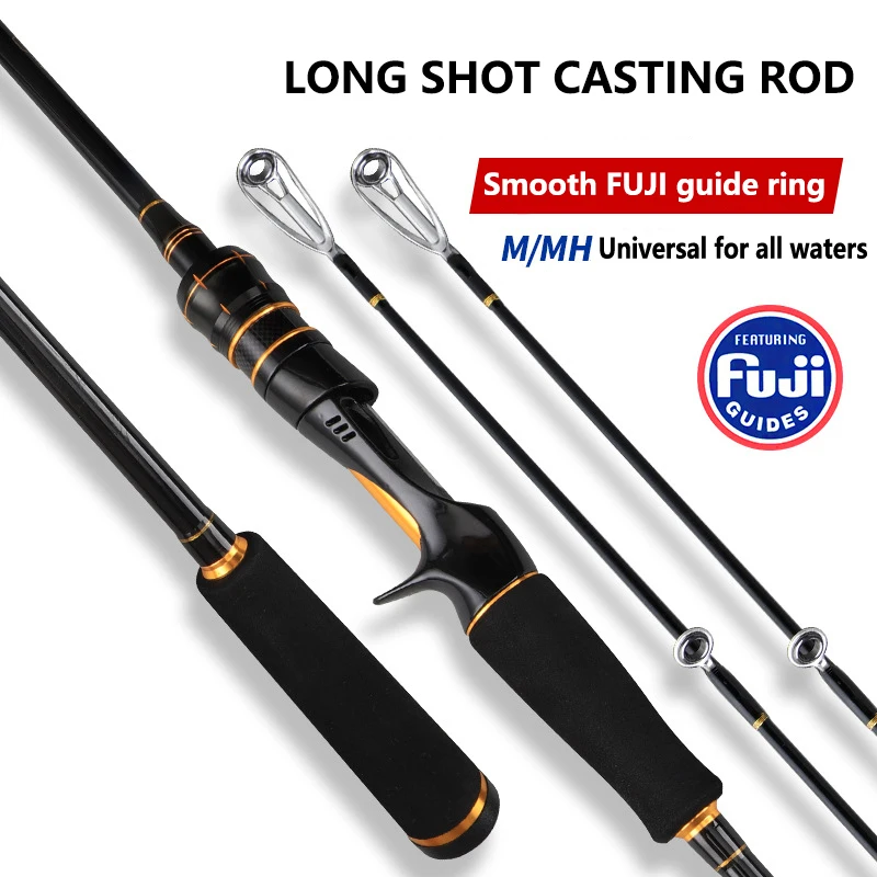 Fuji Long Shot Fishing Lure Rod 2 Tips M/mh Casting Rod Pole 2 Sections ...