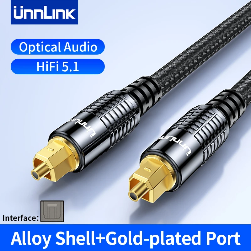 Unnlink-Cabo-de-udio-ptico-Digital-SPDIF-HiFi-5-1-Cabo-Toslink-para ...