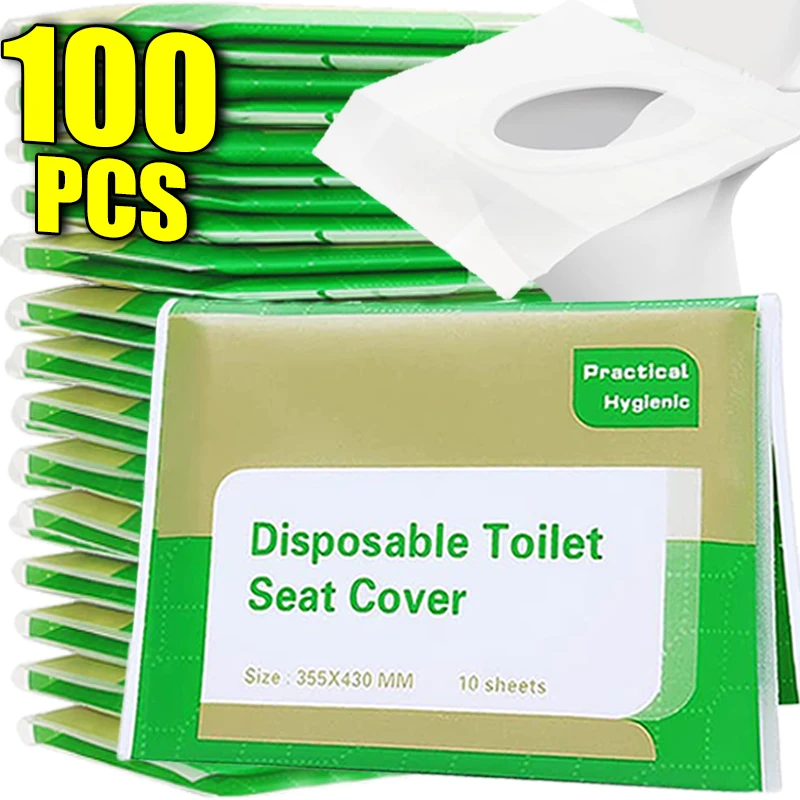 100-10pcs-Disposable-Toilet-Seat-Cover-Degradable-Toilet-Mat-Covers ...