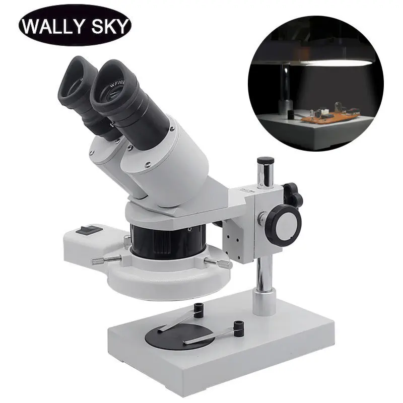 10X 20X 30X 40X Stereo Microscope with Ring Light Illumination for PCB ...