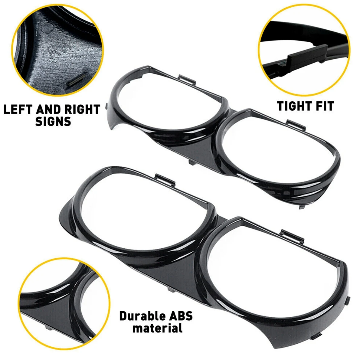 1 Pair Front Headlight Lamp Bezel Grille Frame Trim for Dodge ...
