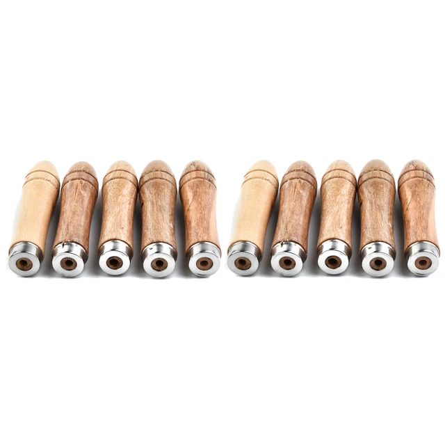 Wood Handles 10-Pack Wooden File Handles - Better Grip, Less Slip ...