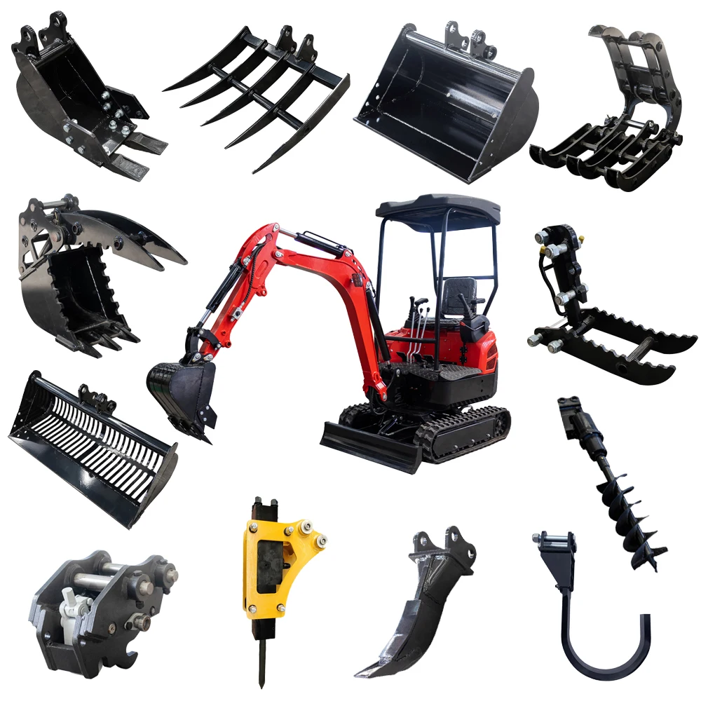 Excavator-Attachments-Augers-Hydraulic-Thumb-Flat-Buckets-Quick-Hitch ...
