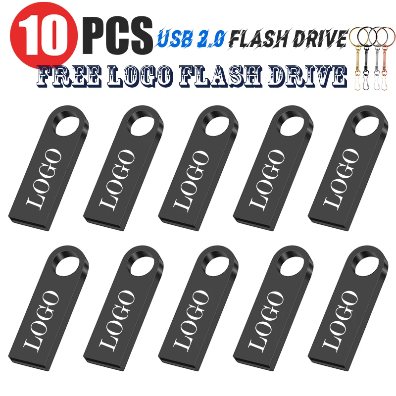10PCS/lot USB Flash Drive 4GB 8GB 16GB Metal Pen Drive Pendrive 32GB ...