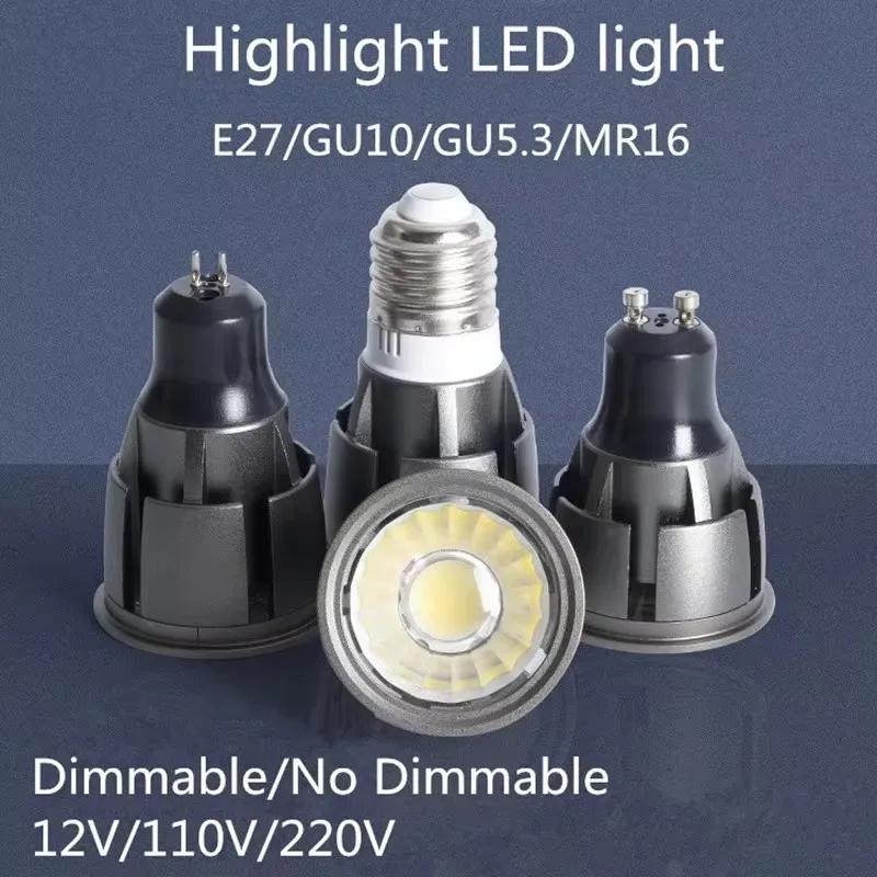 Super Bright Dimmable GU10 / GU5.3 / E27 / MR16 COB 6W 9W 12W LED Bulb ...