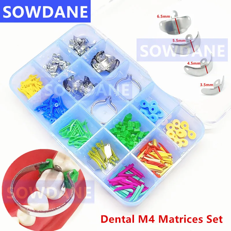 80pcs Dental Matrix Bands Sectional Contoured Metal Matrices Matrice ...