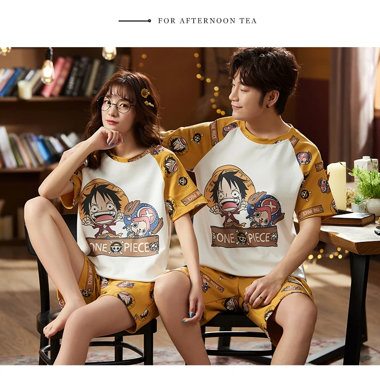 Pijama Set One Piece Luffy Couple Pajamas | One piece Merchandise | Up ...