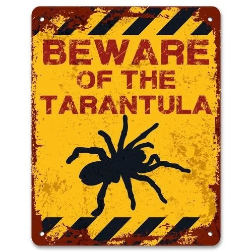 Beware-Of-The-Tarantula-Vintage-Metal-Garden-Warning-Sign-Spider ...