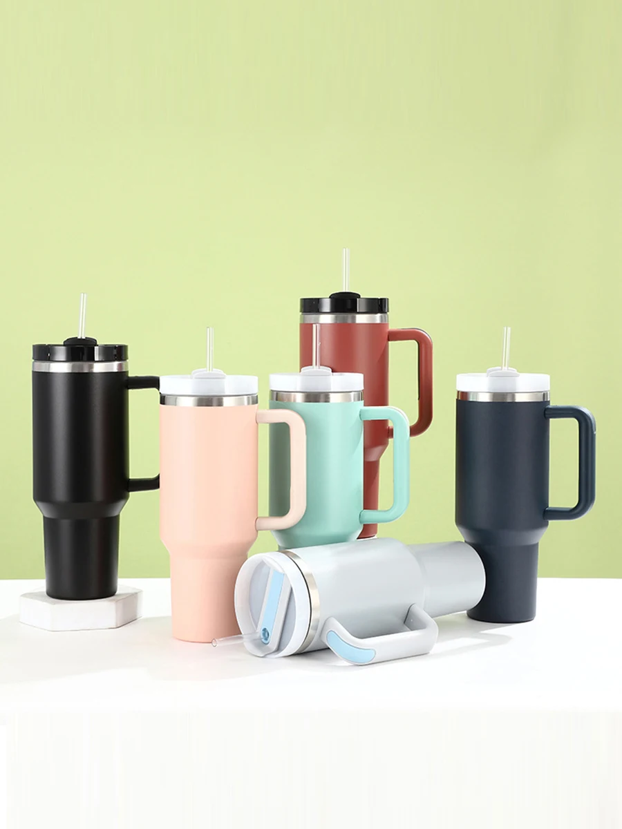 40oz-stainless-steel-handle-car-cup-double-layer-vacuum-cup-with-Straw ...