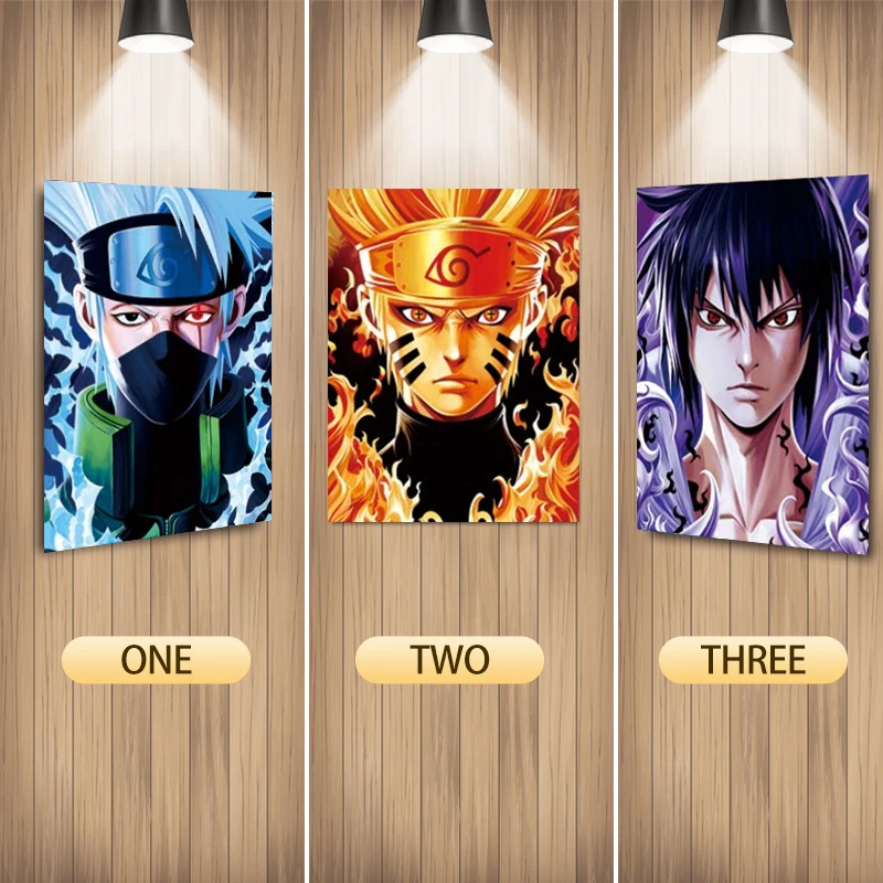 Anime Naruto 3D Lenticular Poster Customize Kakashi/Sasuke 3D Flip ...