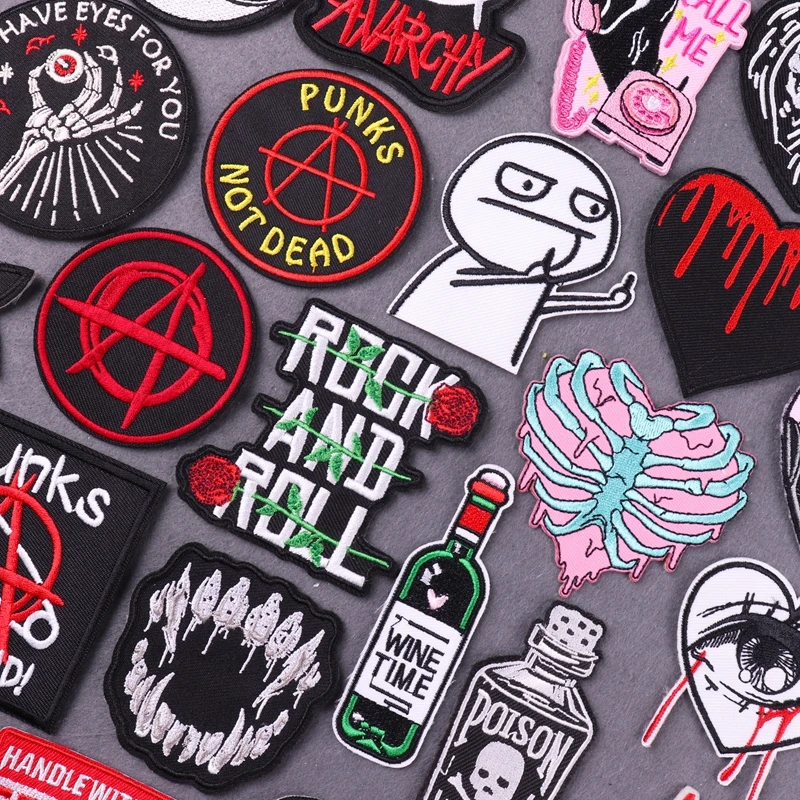 Punk-Not-Dead-Iron-On-Patch-Rock-And-Roll-Embroidery-Patches-For ...