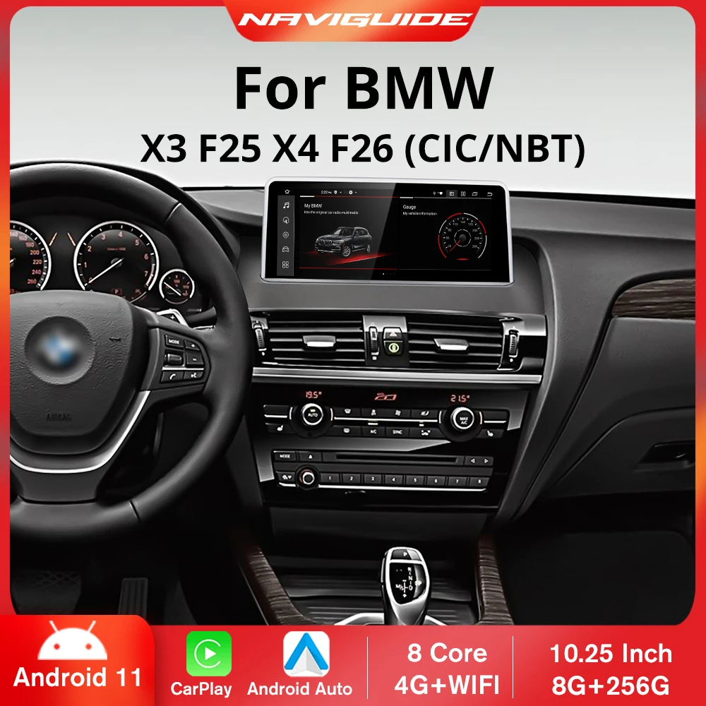 NAVIGUIDE 10.25 Touch Screen DSP Stereo Car GPS Navi Radio For BMW X3 F25 X4 F26 2011-2016 ...