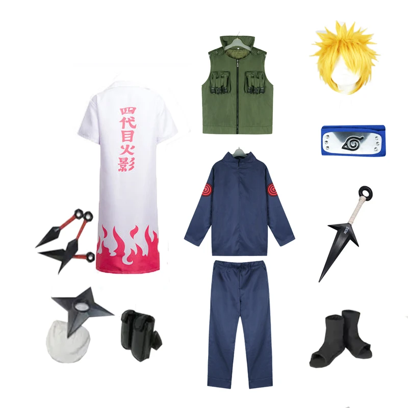 Brdwn Konoha Hokage Namikaze Minato Cosplay Costume Full Set (suit+vest ...