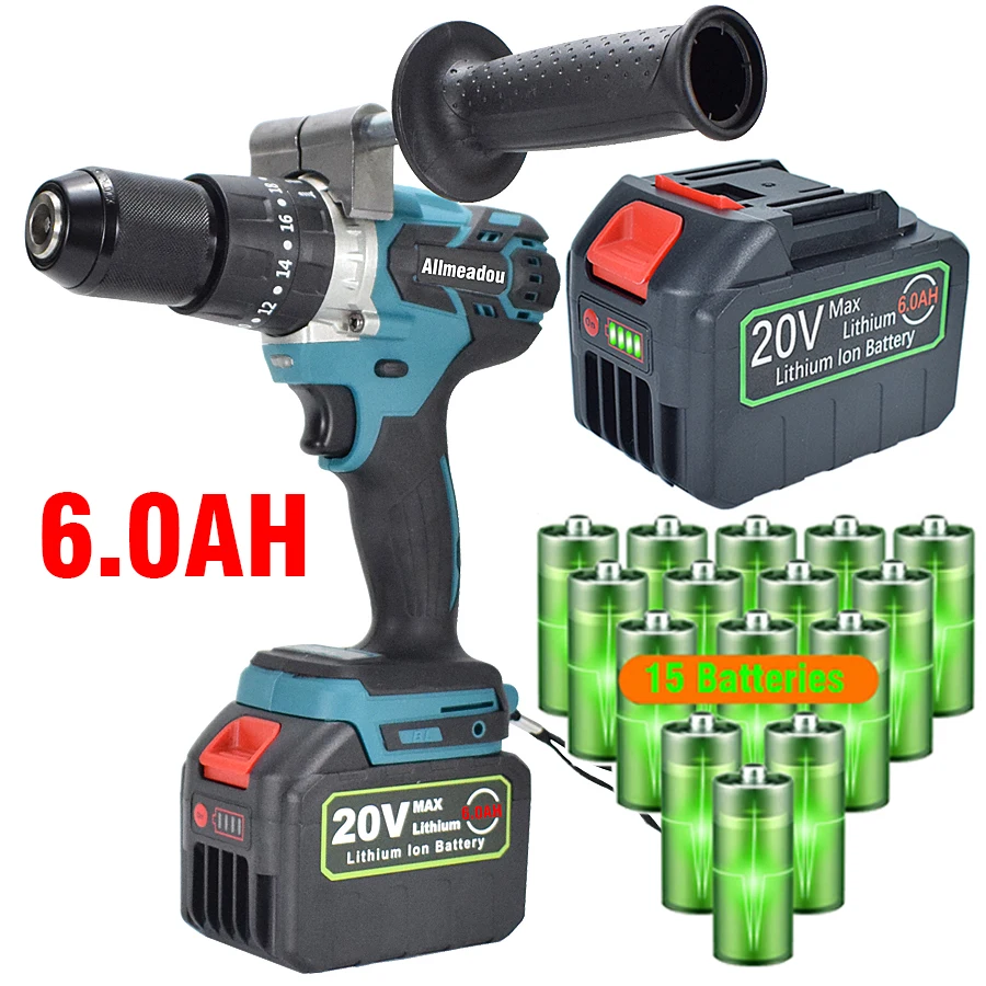 6-0AH-brushless-Electric-Drill-4-0AH-Cordless-rechargeable-Screwdriver ...