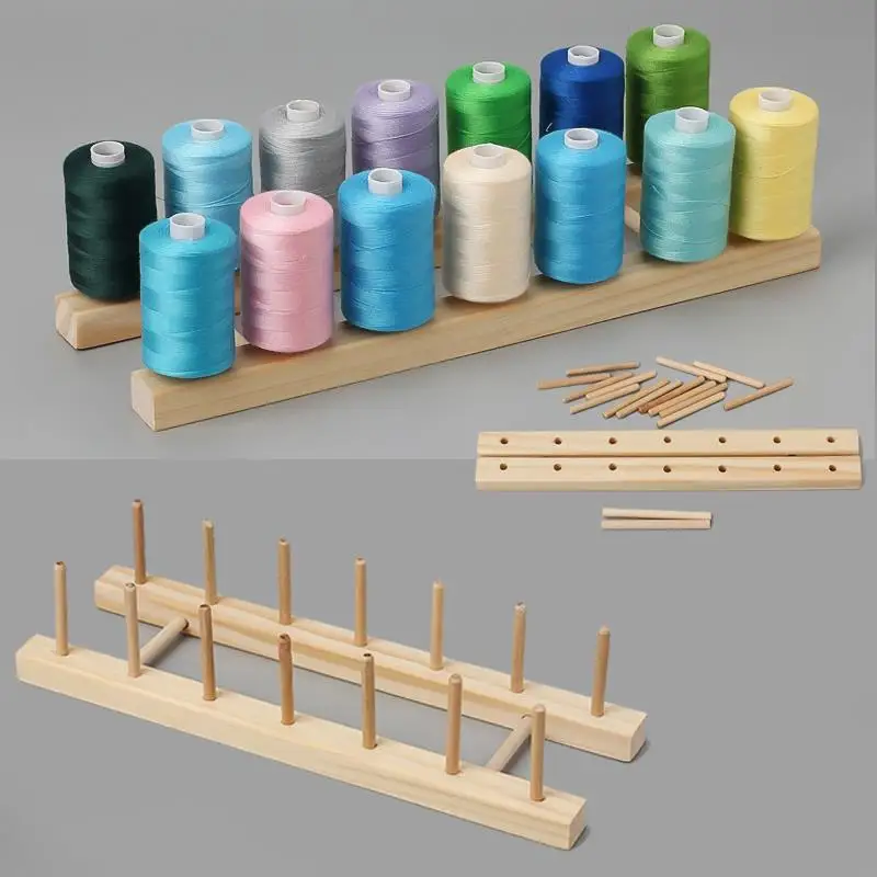 2-6-14-Spools-Foldable-Wooden-Thread-Holder-Sewing-Embroidery-Thread ...