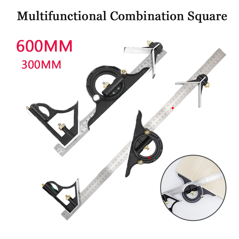 3-In-1-Combination-Angle-Ruler-Set-Engineer-300-600mm-Adjustable-Multi ...