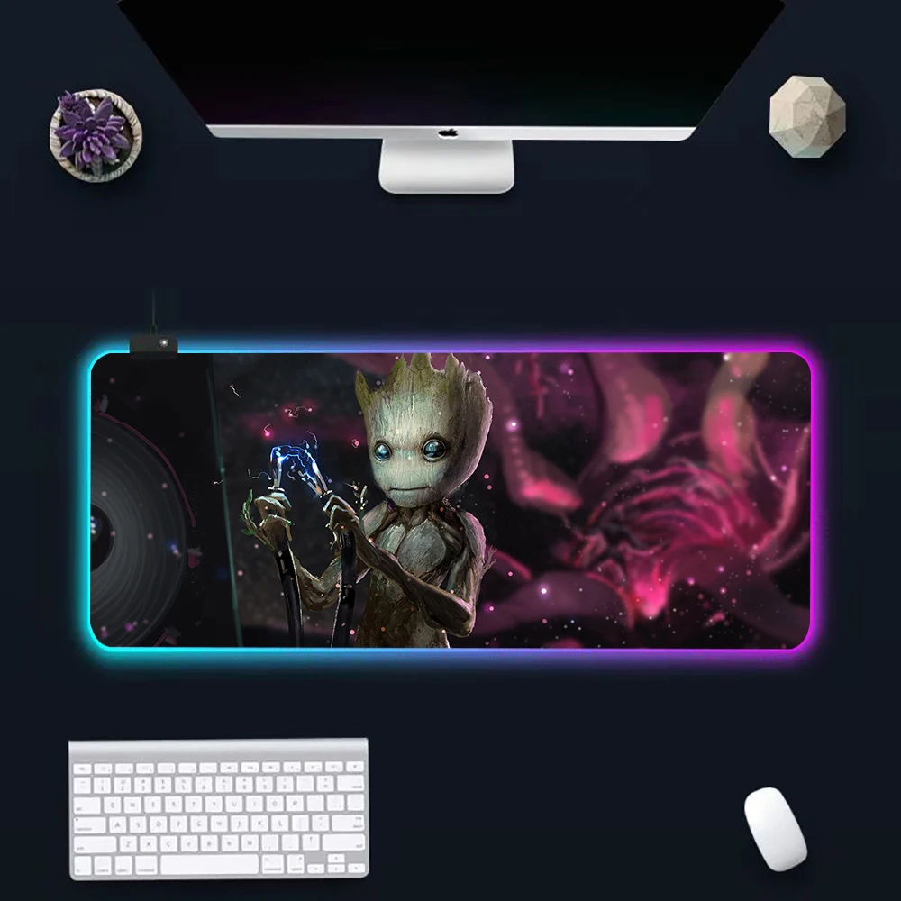 Marvel-Groot-Rocket-Raccoon-RGB-Pc-Gamer-Keyboard-Mouse-Pad-Mousepad ...
