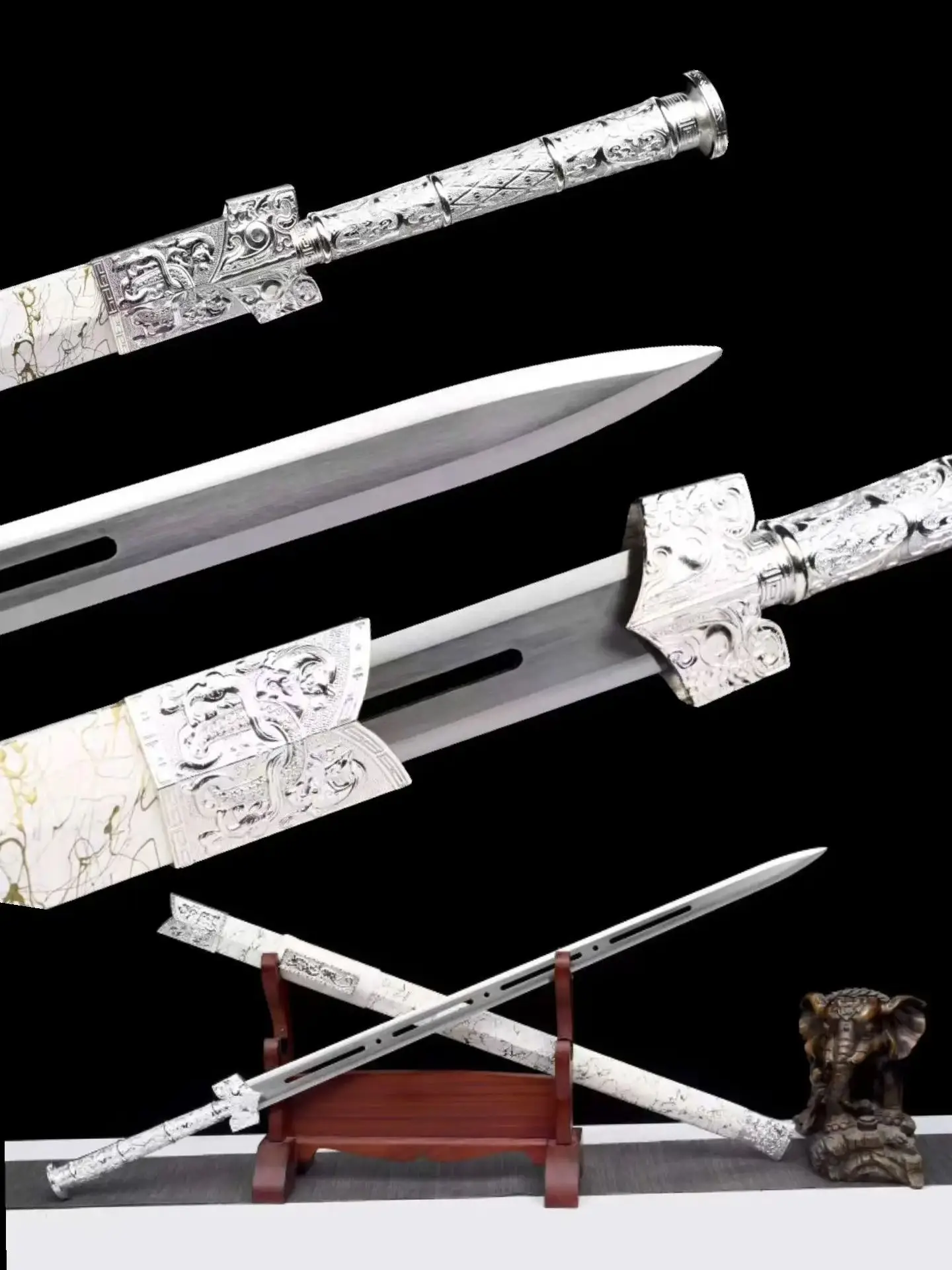 Chinese-Kungfu-Hollowed-Battle-Sword-Ice-Spirit-Real-Multi-Refined-High ...