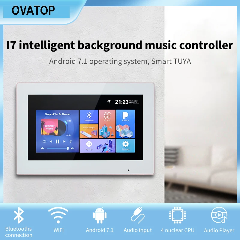 7-Inch-TUYA-Smart-Home-WiFi-Bluetooth-In-Wall-Amplifier-Hotel-Sound ...