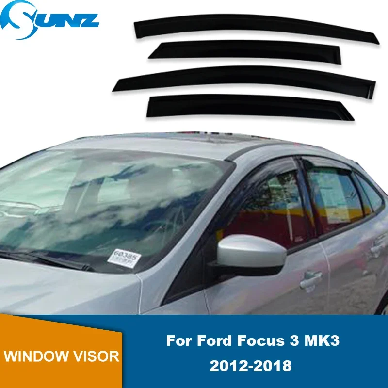 Side Window Deflectors For Ford Focus 3 MK3 Sedan Hatchback 2012 2013 ...