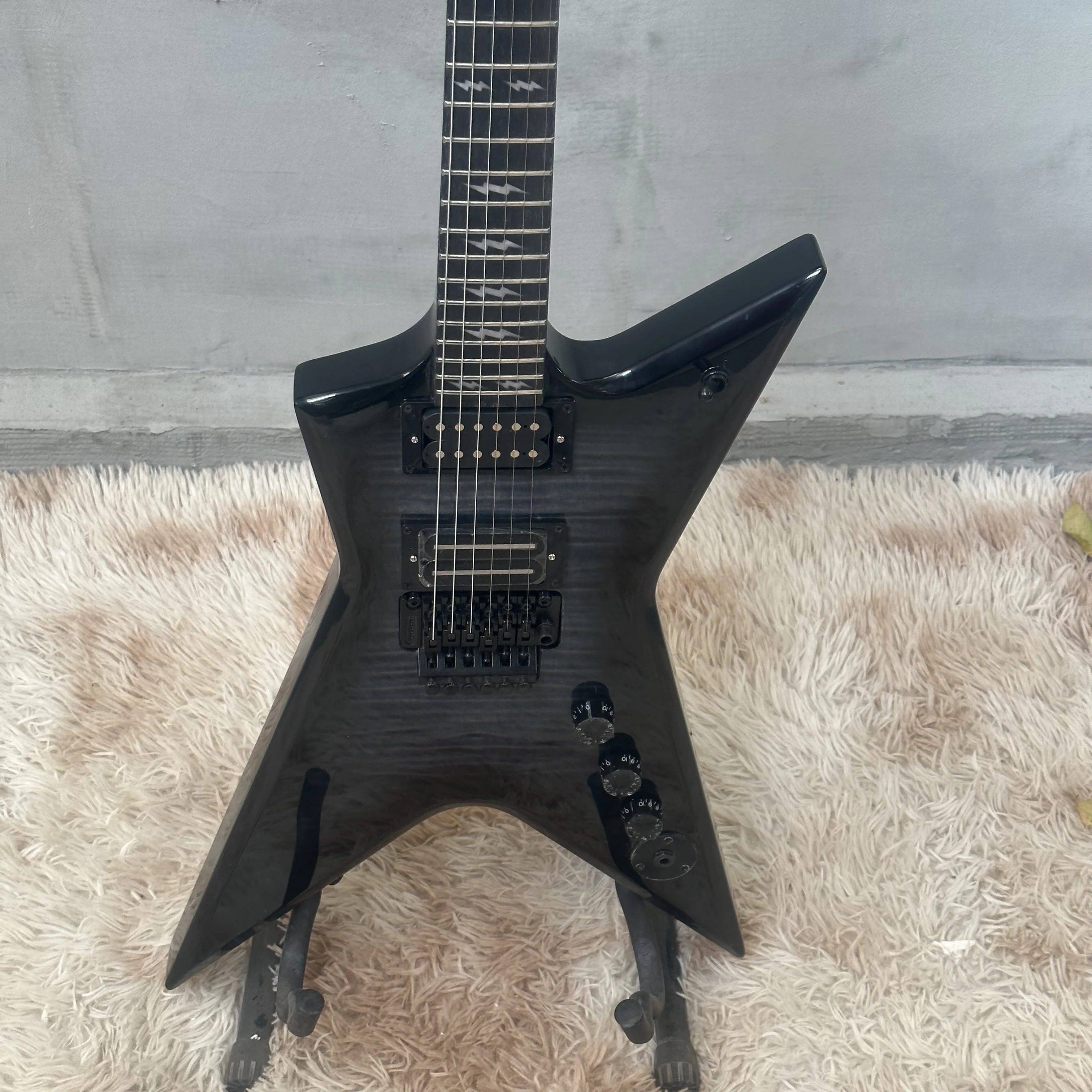 Dean-Dimbag-Black-Tiger-Stripe-Electric-Guitar-6-Strings-Was-h-Bur-N ...