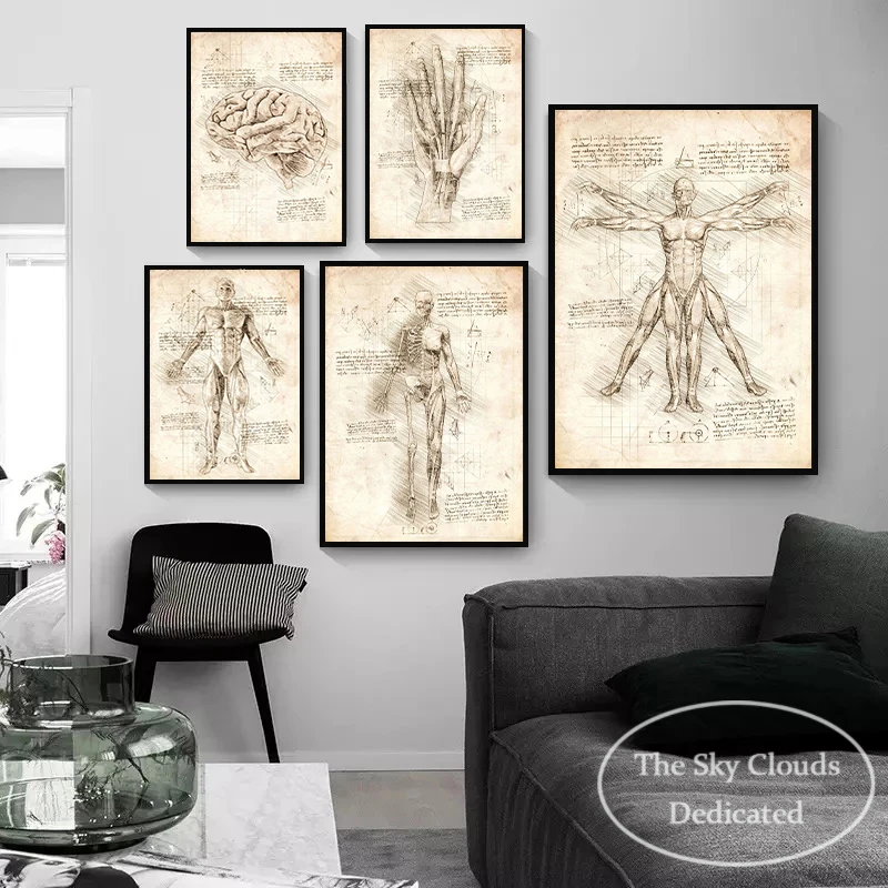 Vintage Human Body Medical Anatomy Canvas Painting Posters Hd Printed ...