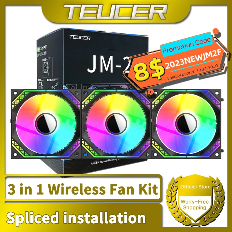 TEUCER-JM-2-ARGB-Cooling-Fan-Kit-Mirror-Cycle-Light-Effect-PWM-800 ...