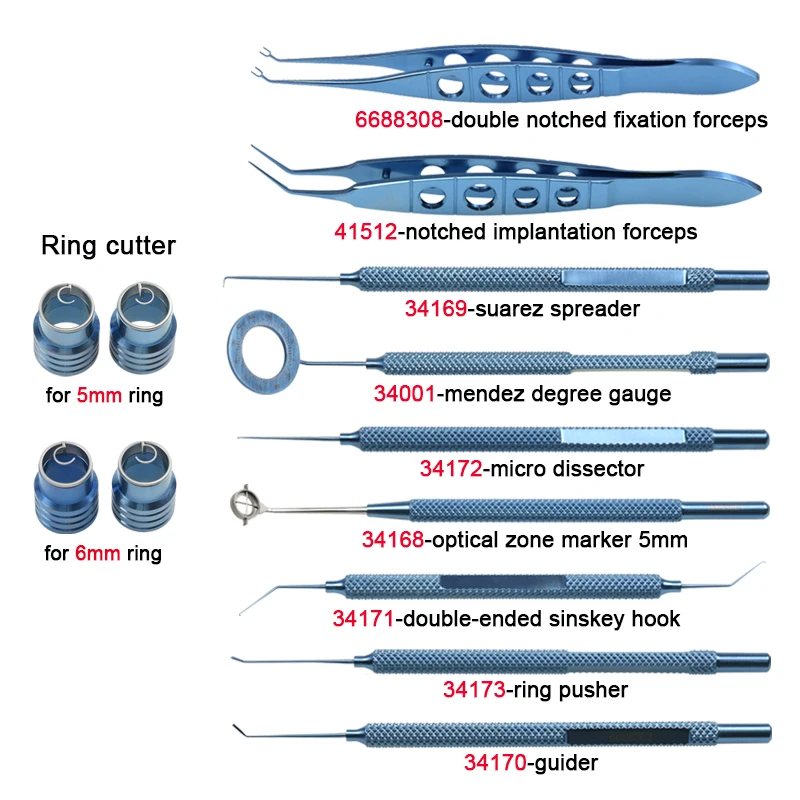 Titanium-Alloy-Corneal-Ring-Set-Double-Head-Sinskey-Hook-Eyelid-Tool ...