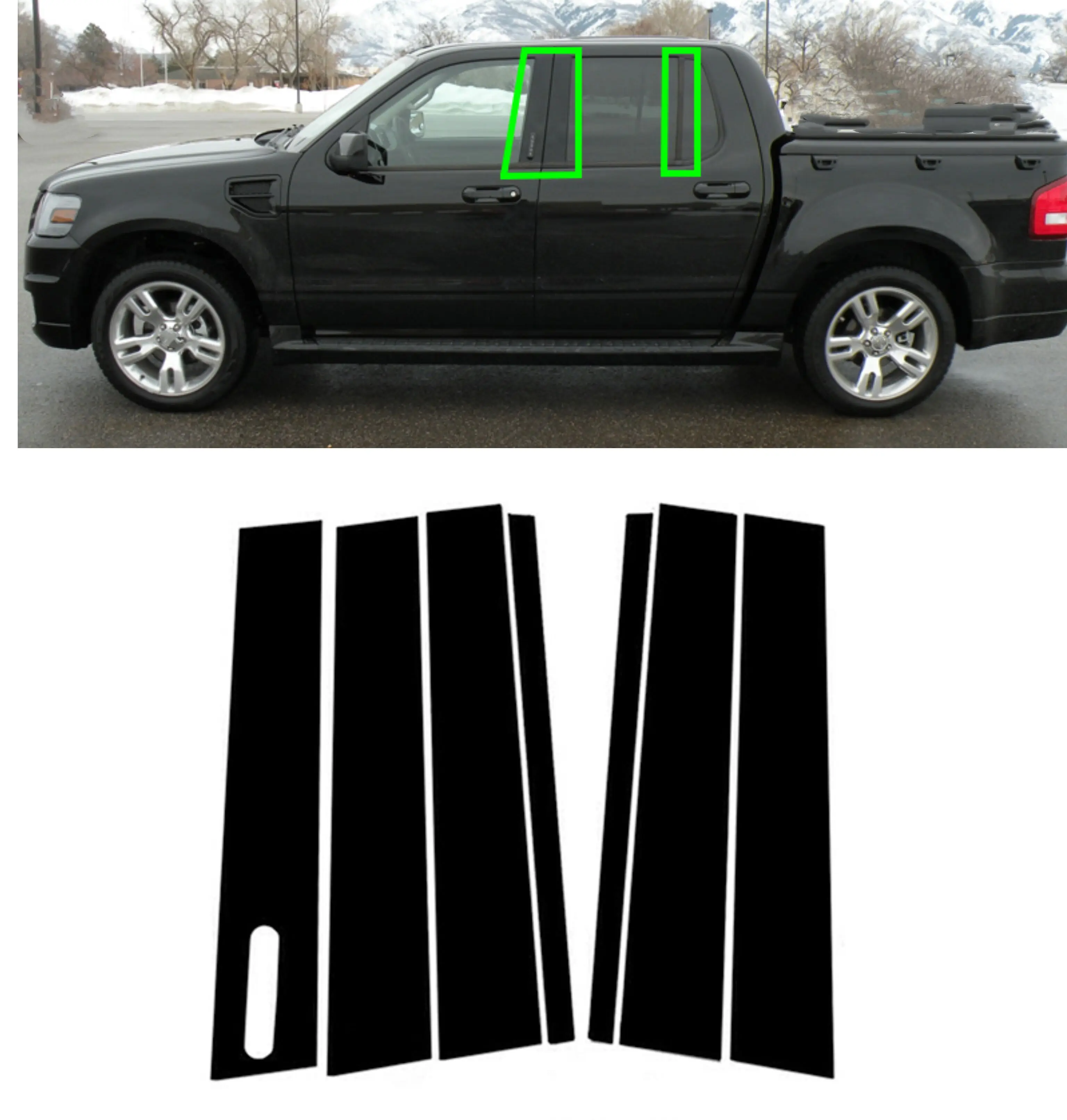 7PCS-Polished-Pillar-Posts-For-Ford-Explorer-Sport-Trac-2007-2008-2009 ...