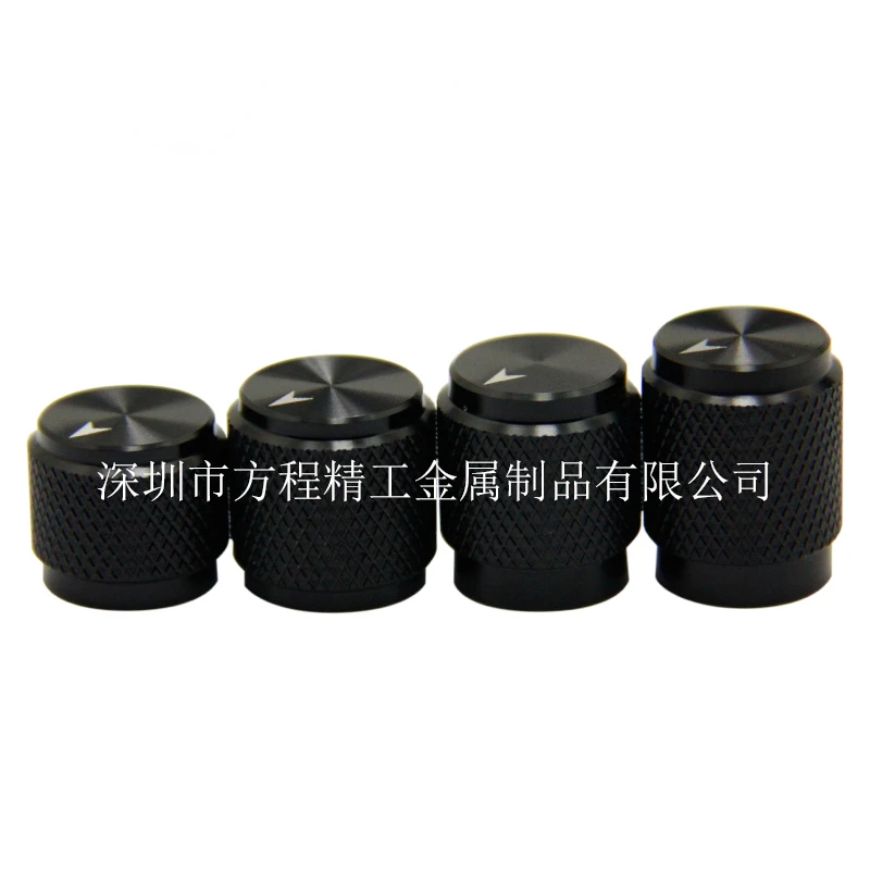 6pcs Aluminum Alloy Knob Guit Knurled Black Solid Encoder Potentiometer ...