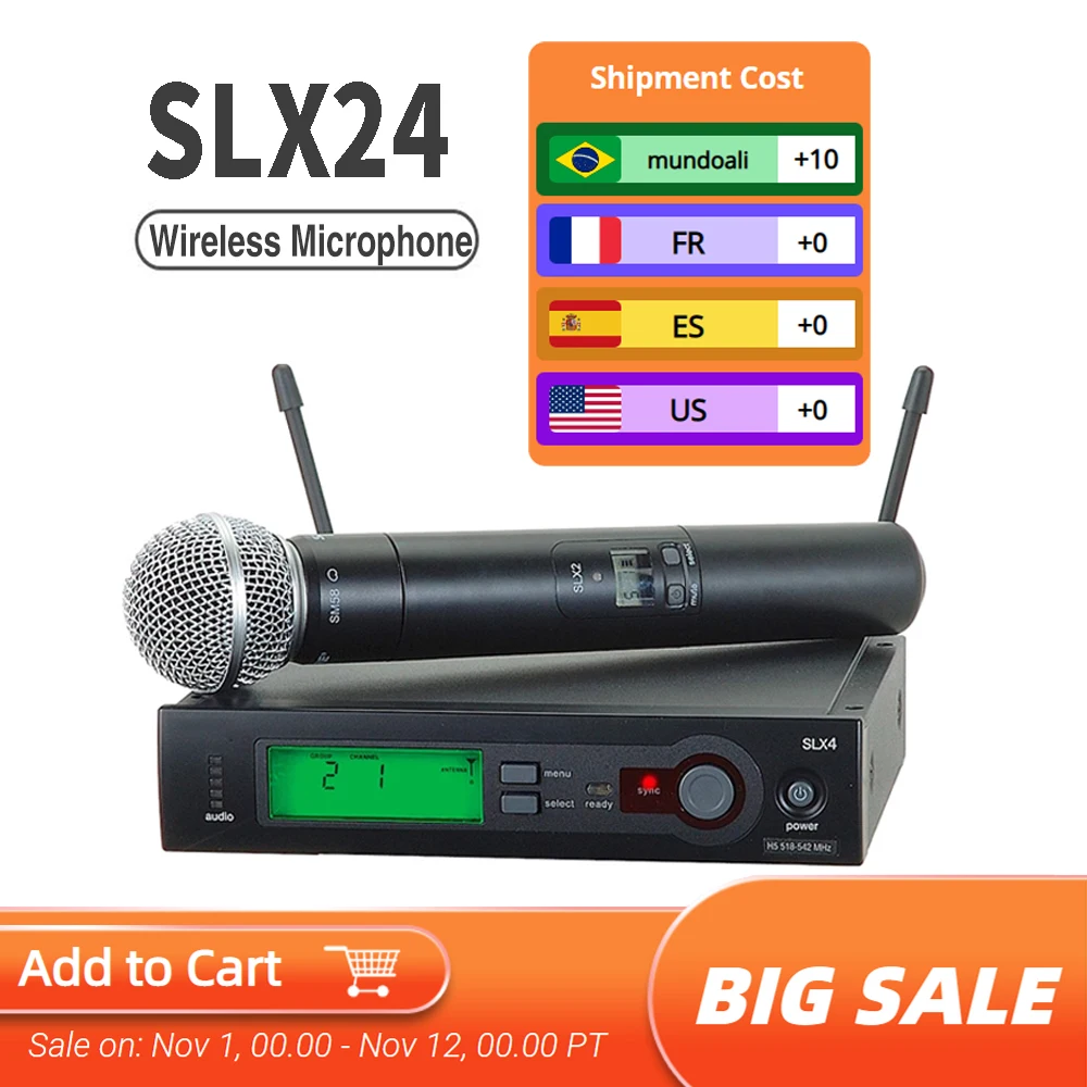 Professional-UHF-Wireless-Microphone-SLX24-Fixed-Frequency-System ...