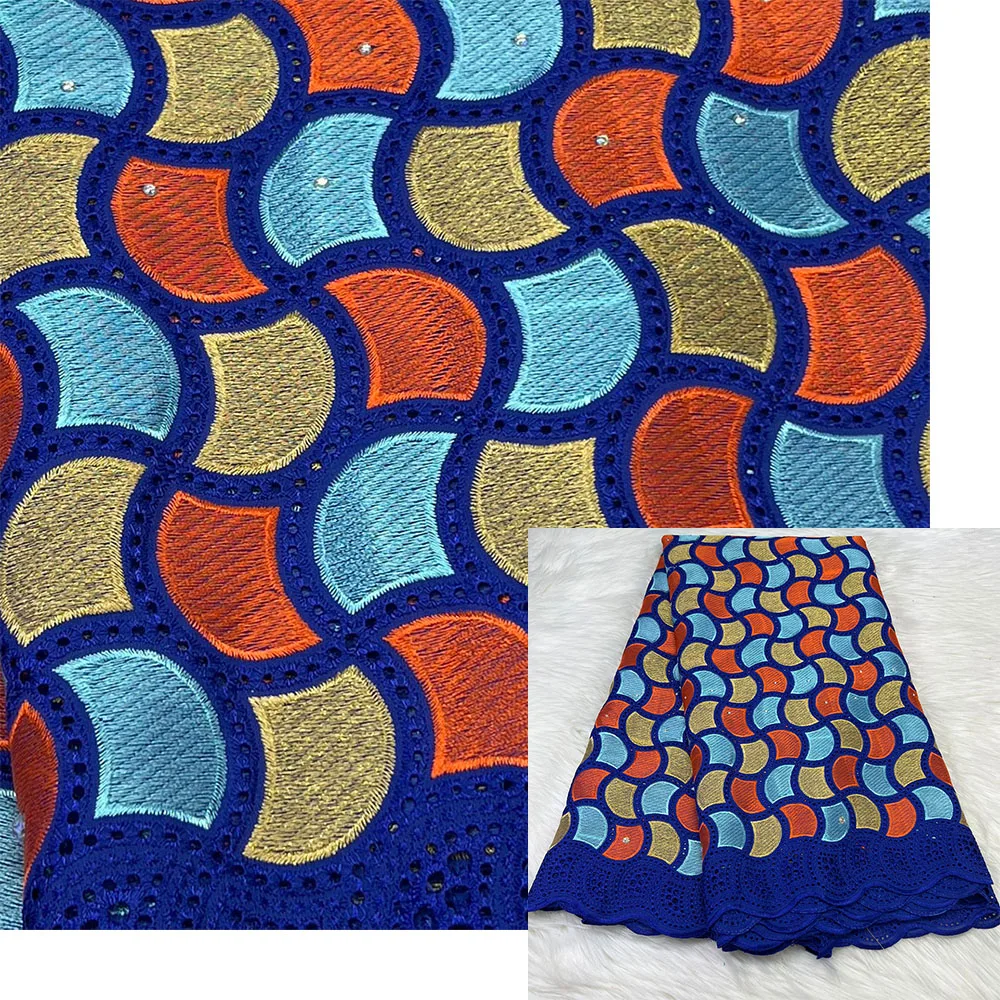 Magnifique tissu africain brodé en dentelle de coton pour femmes ...