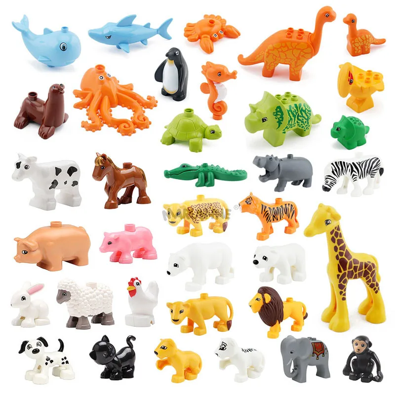 MARUMINE Bricks Classic Animal Zoo Set Dinosaur Whale Horse Dog Big ...