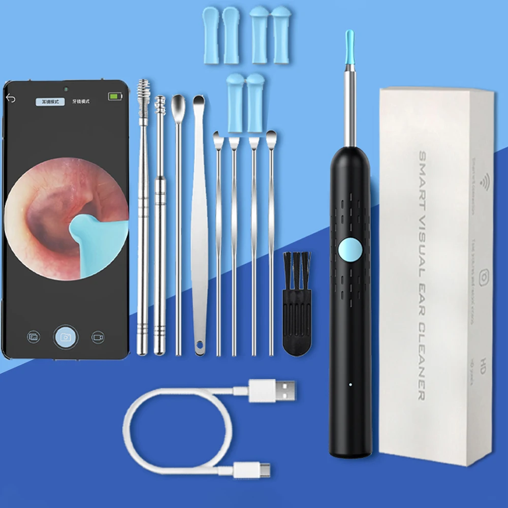 Ear Cleaner with Camera Set Ear Wax Removal Tool HD Ear Sticks Otoscope ...