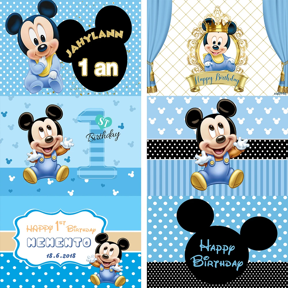 Cartoon-Baby-Mickey-Boy-Baby-Shower-Backdrop-For-Photo-Studio-Kids ...