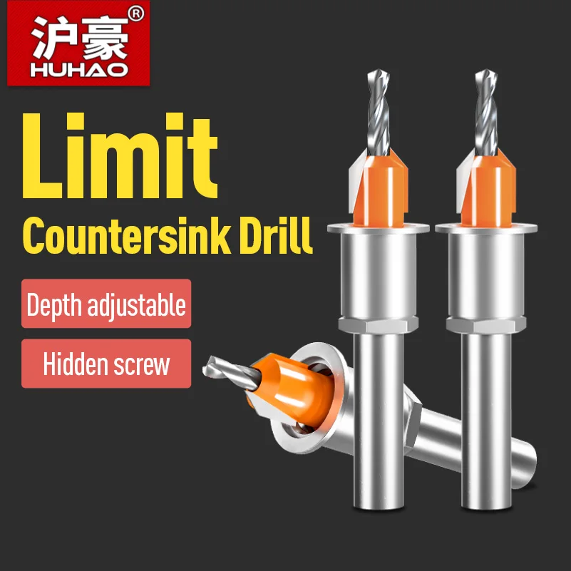 HUHAO Counter Sink Drill Bit Milling Cutter Wood Adjustable Locator ...