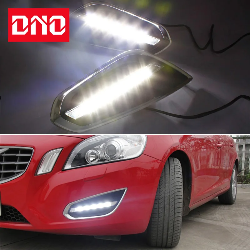 Car LED Daytime Running Lights For Volvo S60 V60 2011 2012 2013 12V ...
