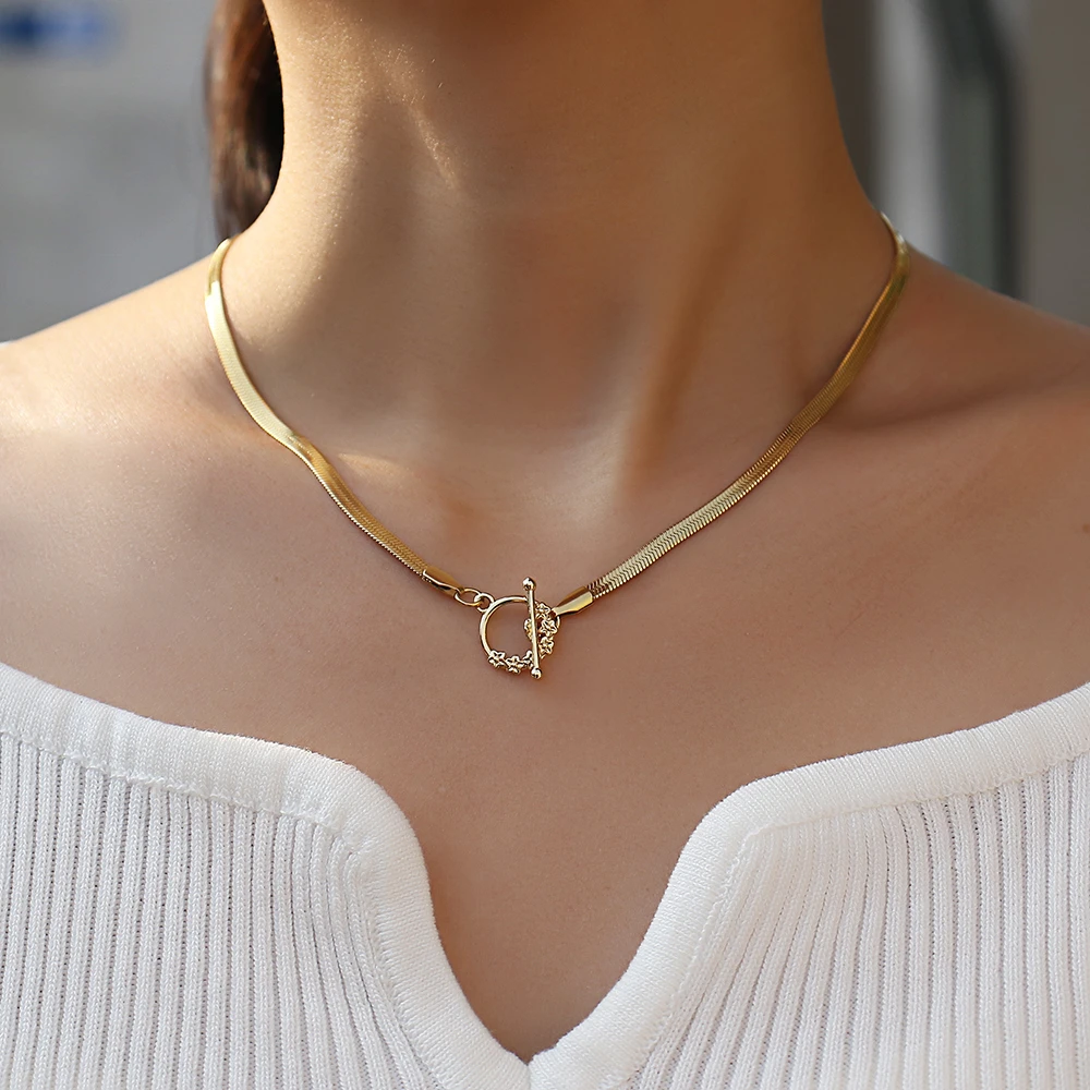 Collar de cadena con Clip de papel de serpiente para mujer, collar de ...