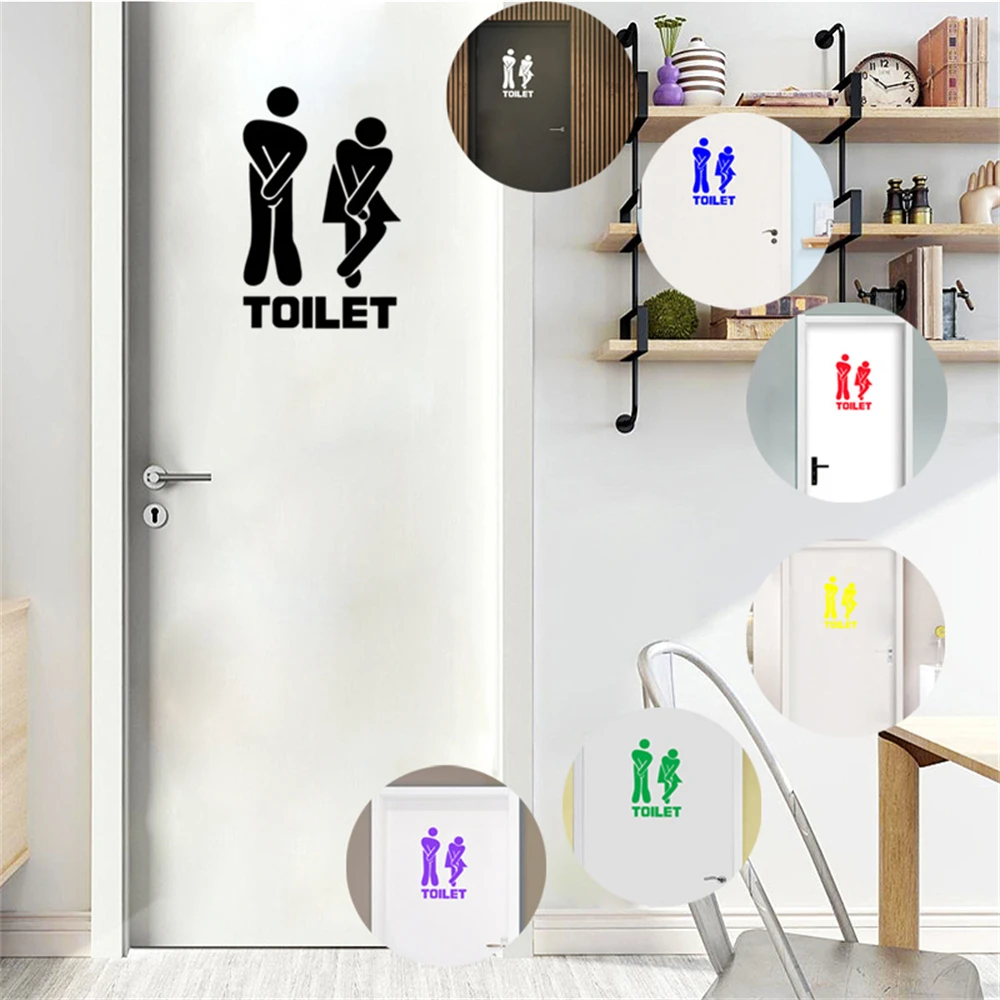 1PC-Men-Women-Bathroom-Toilet-Door-Sticker-Wall-Stickers-Wallpaper-Wall ...