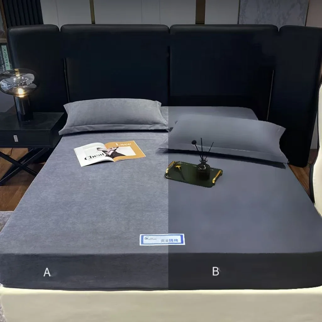 Elastic-Fitted-Sheet-Thickened-Anti-slip-Double-Single-Mattress-Cover ...