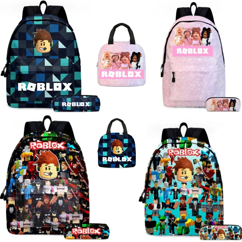 2PC SET Roblox Backpack Elementary and Middle School Students Schoolbag ...