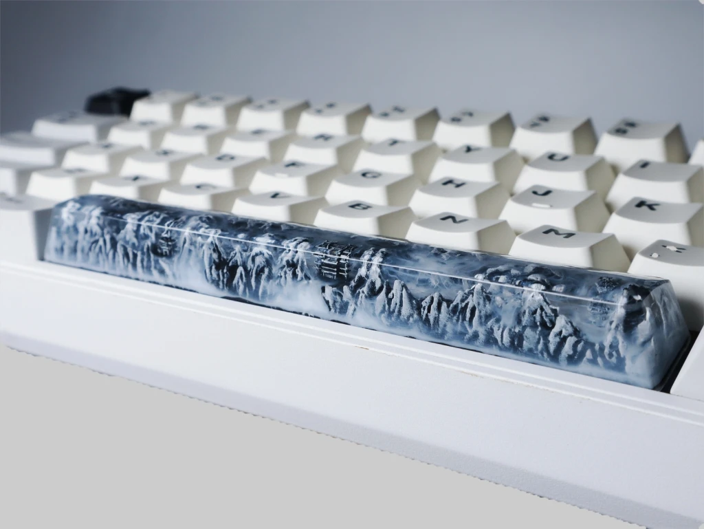 Snowy-Mountain-Artisan-Resin-Keycaps-6-25U-Spacebar-OEM-Profile-Valley ...