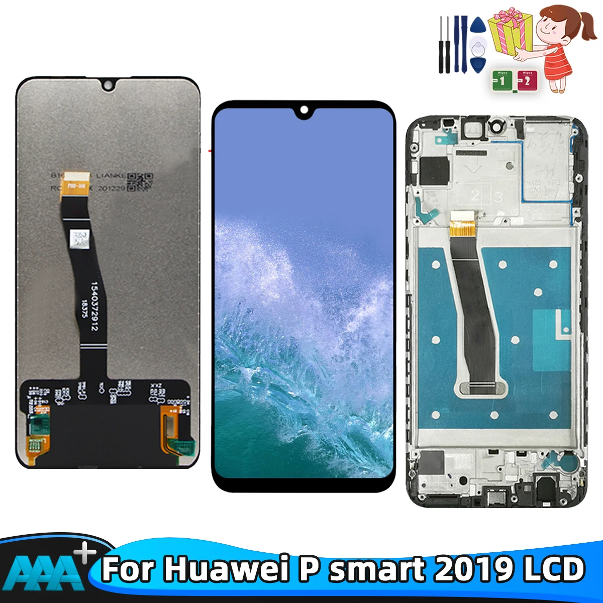 Pantalla-LCD-de-6-21-pulgadas-para-Huawei-P-smart-2019-digitalizador-de ...