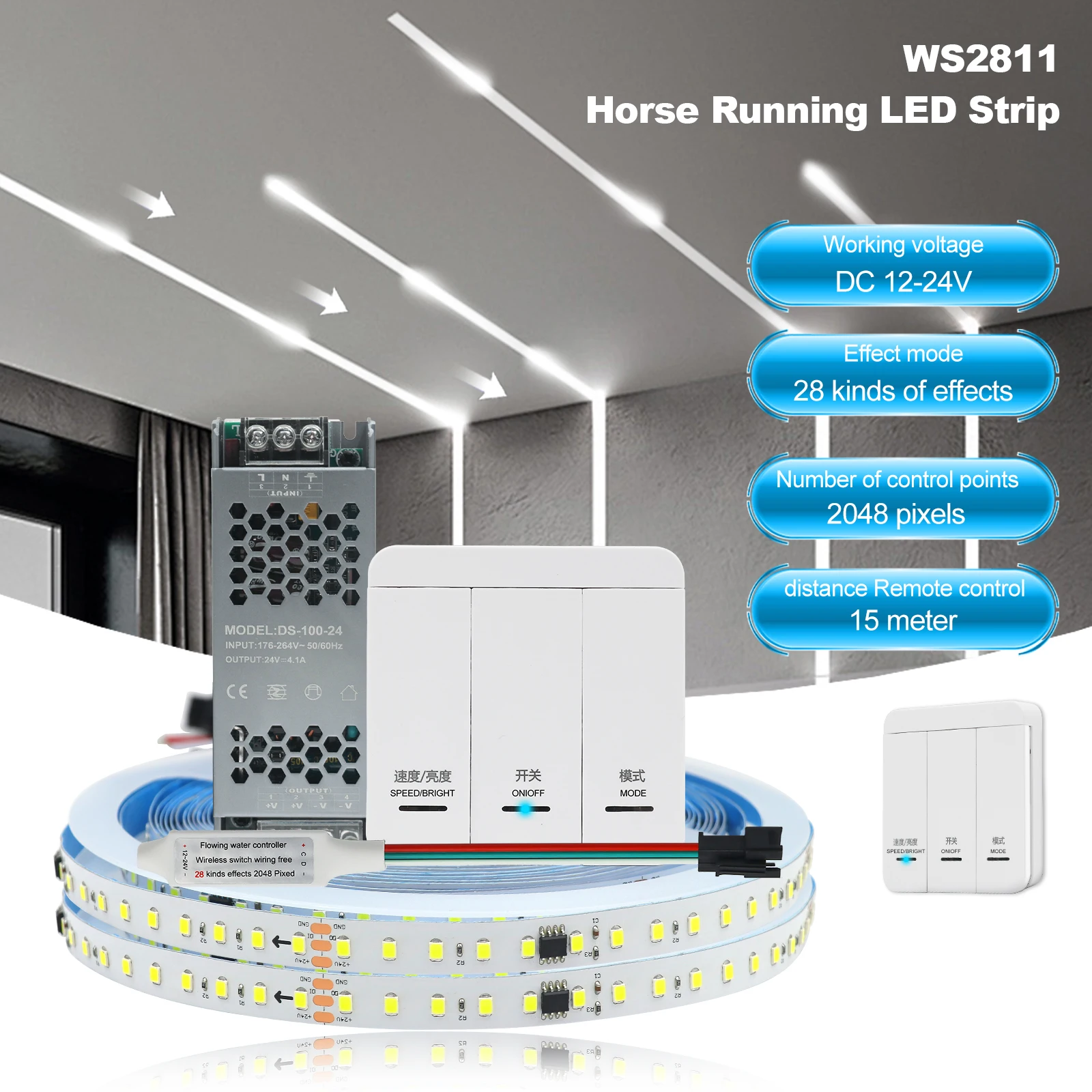 Tira-de-luces-LED-para-decoraci-n-del-hogar-cinta-Flexible-de-24V-SMD ...