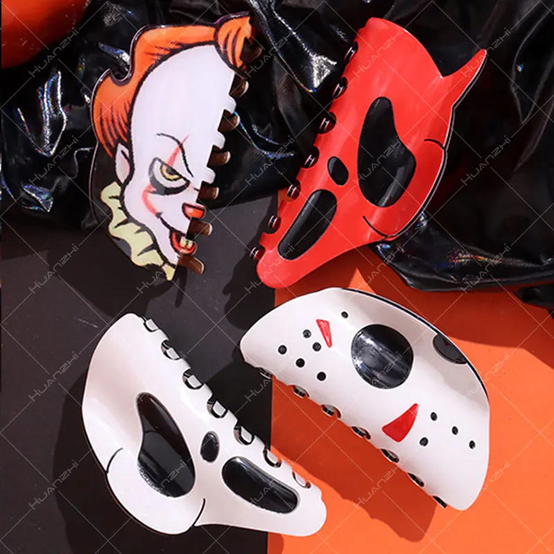 Gothic Red Skeleton Fear Mask Hair Claws for Women Girl Unique ...