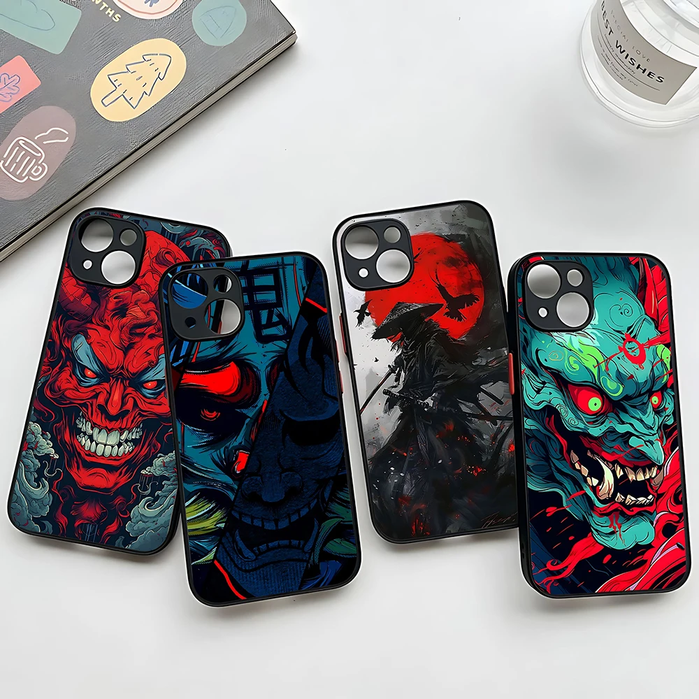 Japan-ghost-face-Samurai-Phone-Case-For-iPhone-16-15-14-13-12-11-Mini ...