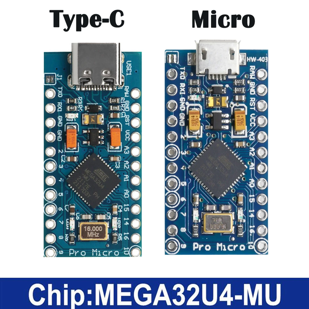 MICRO/TYPE C USB ATMEGA32U4 Module 5V 16MHz Board For Arduino ...