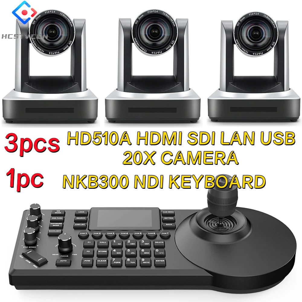 Video Conference Kit 3pcs HDMI SDI LAN USB Cameras 1pc NDI Keyboard ...